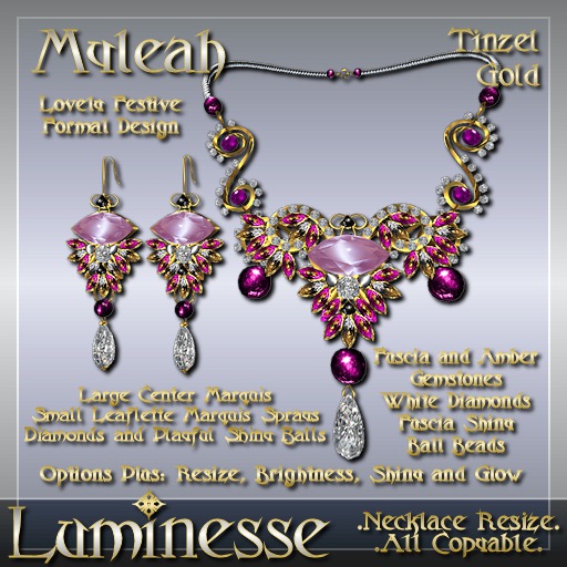 Second Life Marketplace - MYLEAH Tinzel Necklace & Earrings Set OP ...