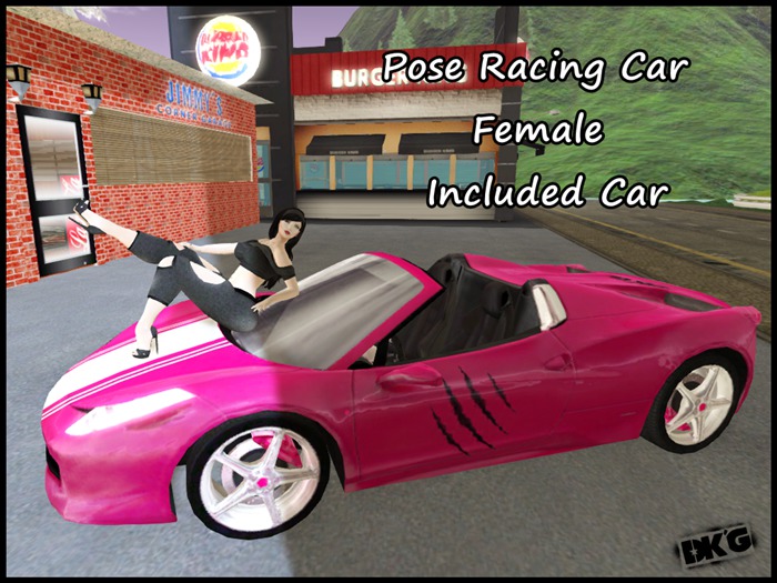 Second Life Marketplace - DK'G Animated Pose Racing Car Female