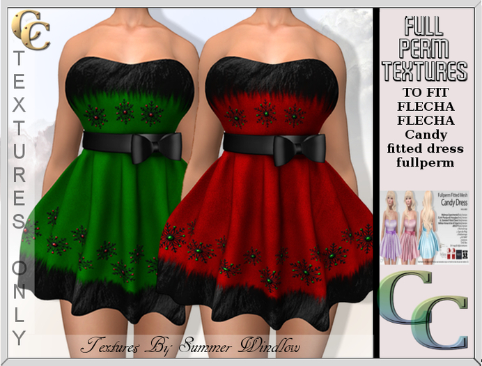 Second Life Marketplace - FLECHA CANDY DRESS TEXTURES-XMAS GOTHIC ...