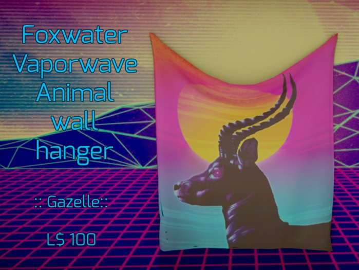 Second Life Marketplace - -foxwater- vaporwave animal wall hanger ...