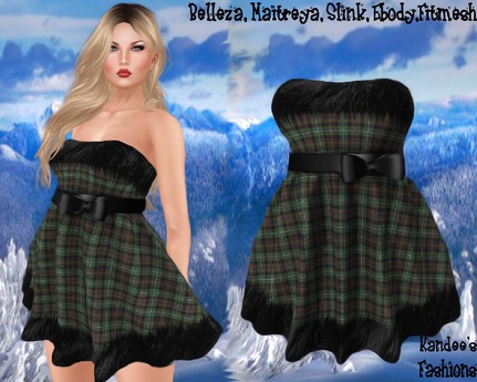 Second Life Marketplace - Winter Green Tartan Dress