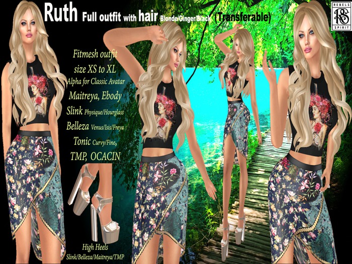 Second Life Marketplace - RebelsSpirit - RUTH FullOutfit with HAIR ...