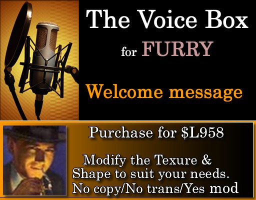 Second Life Marketplace - Audio Furry Location Welcome - TVB The Voice Box