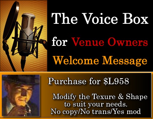 Second Life Marketplace - Audio Venue Owners Welcome - TVB The Voice Box