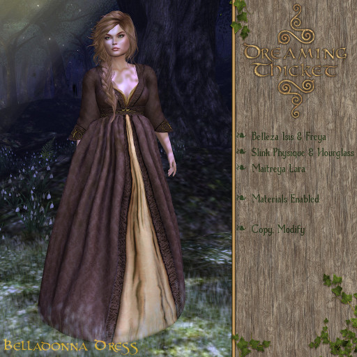 Second Life Marketplace - Dreaming Thicket - Belladonna Dress - Cattail