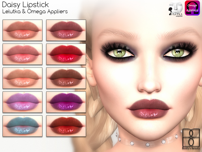 Second Life Marketplace - *Booty's Beauty* Lelutka & Omega Lipstick ~ Daisy
