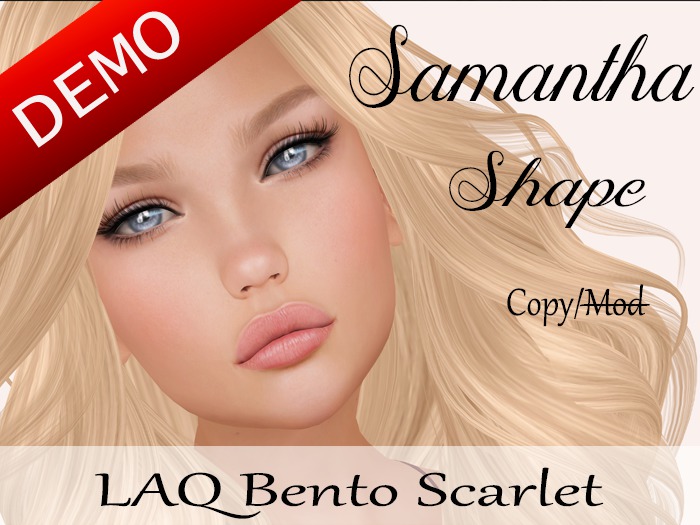 Second Life Marketplace - Samantha Shape "LAQ Bento Scarlet Head" Demo