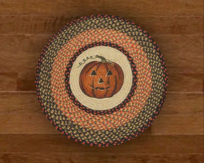 Second Life Marketplace - Mesh Round Braided Pumpkin Rug w/Shadow
