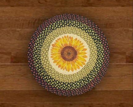 Second Life Marketplace - Mesh Round Braided Sunflower Rug w/Shadow