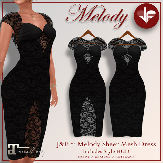 Second Life Marketplace - J&F ~ Melody Dress Demo -Maitreya