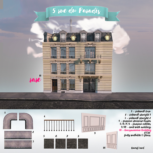 Second Life Marketplace - (Milk Motion) rue du Paradis - sidewalk ...
