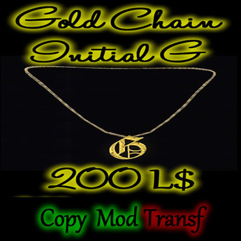 Second Life Marketplace - Gold Chain initial G