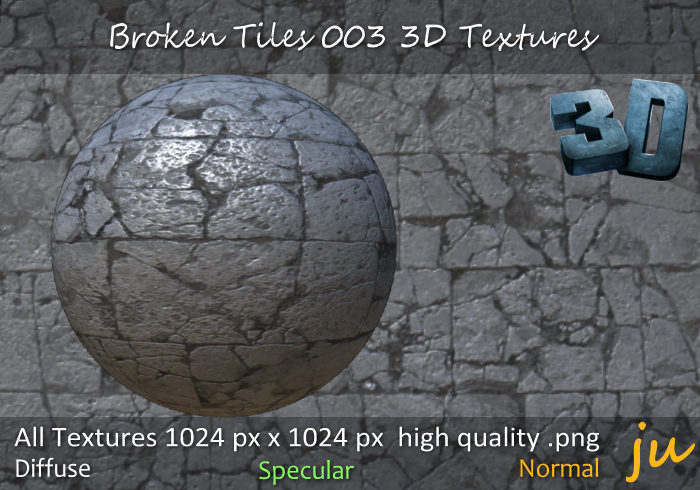 Second Life Marketplace - JU Broken Tiles 003 3D Textures Full Perm