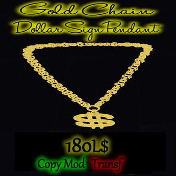 Second Life Marketplace - Gold Chain Dollar Sign Pendant