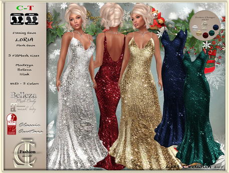Second Life Marketplace - .:LC:. Loria Christmas Gown w HUD (box)