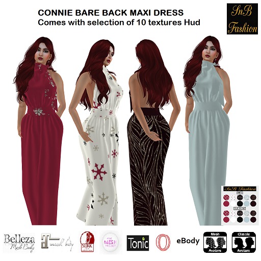 Second Life Marketplace - SnB Fashion - Connie Bare Back Maxi Dress