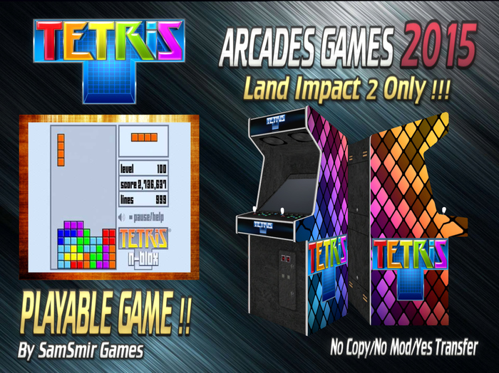 Second Life Marketplace - = Tetris = Arcades Games 2015 [BOX]