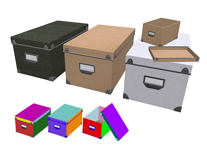 Second Life Marketplace - cardboard box - storage box - archive case ...