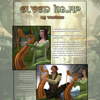 Second Life Marketplace - Elven Harp by Voodoo