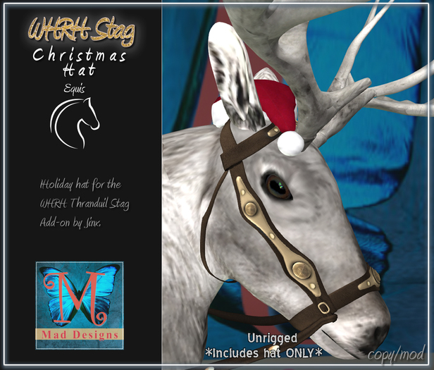 Second Life Marketplace - .::MD::. Christmas Hat for Jinx WHRH Stag