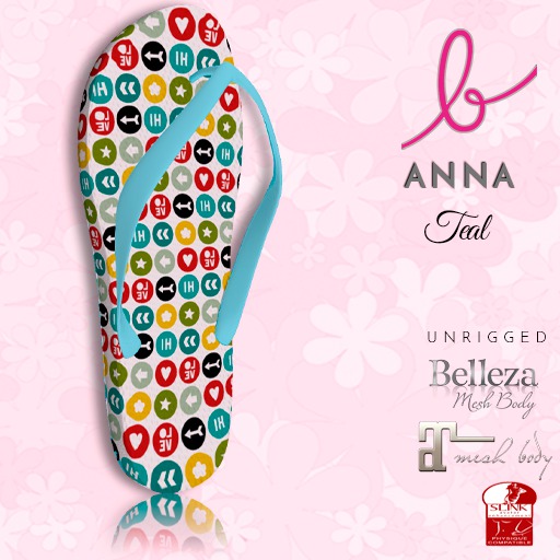 Second Life Marketplace - BARO:: ANNA FLIPFLOPS TEAL