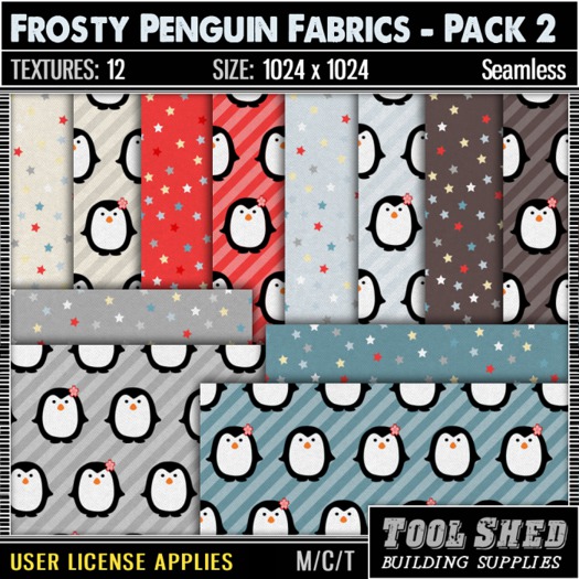 Second Life Marketplace - Tool Shed - Frosty Penguin Fabrics - Pack 2 ...