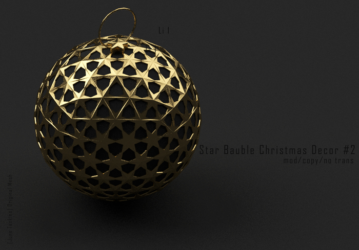 Second Life Marketplace - Star Bauble Christmas Decor Li1 hang (box)