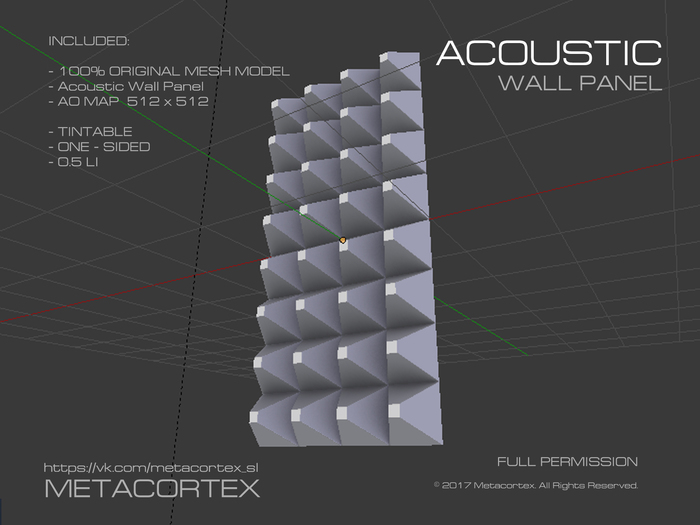 Second Life Marketplace - METACORTEX™ / Acoustic Wall Panel