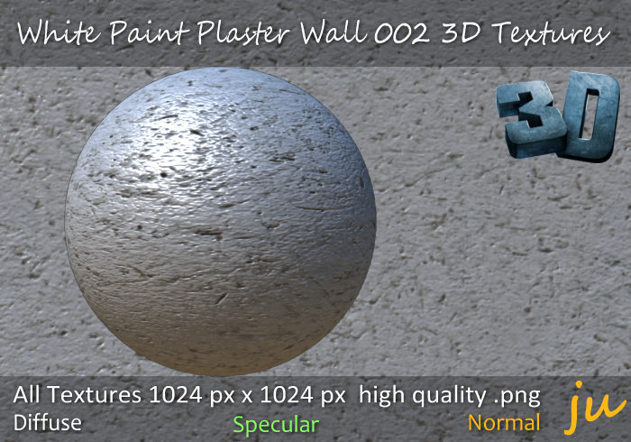Second Life Marketplace - JU White Paint Plaster Wall 002 3D Textures Full Perm