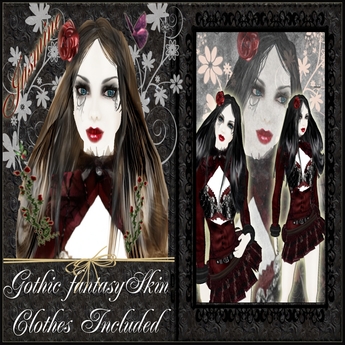 Second Life Marketplace - KL JASMINE GOTHIC DRESS WITH SKIN-VAMPIRE ...