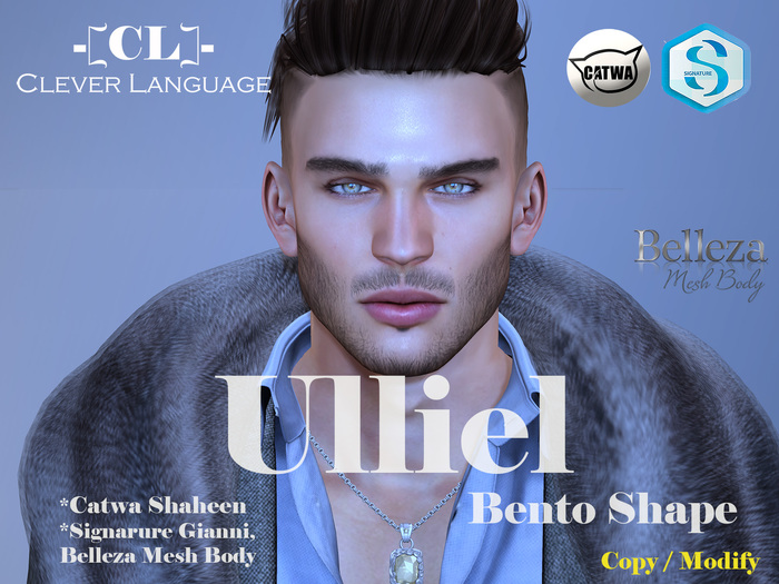 Second Life Marketplace - - [Clever Language] - Ulliel Bento Shape ...