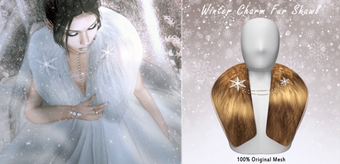 Second Life Marketplace - iS Winter Charm Fur Shawl COOPER