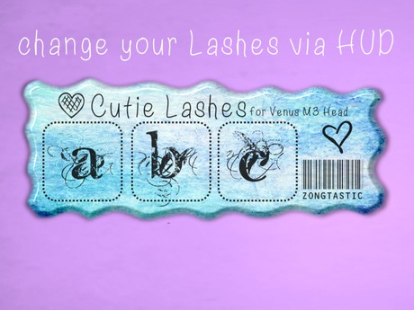 Second Life Marketplace - z! Cutie Lashes for Venus M3/M4 Head / 3 Styles