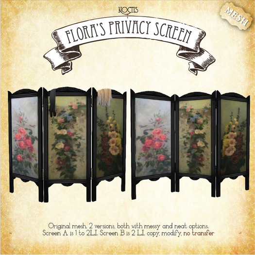 Second Life Marketplace - [noctis] Flora's privacy screen BOXED