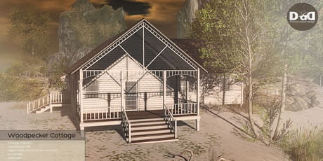 Second Life Marketplace - "Woodpecker Cottage" House 100% original mesh