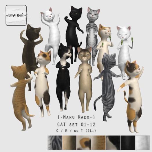 Second Life Marketplace - {-Maru Kado-} Cat set (01-12)
