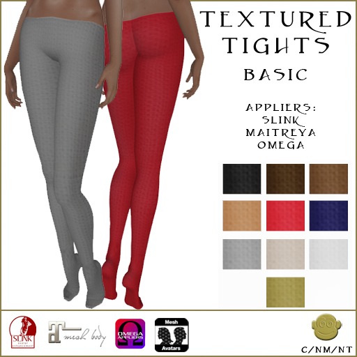 Second Life Marketplace - BM Textured Tights Basics