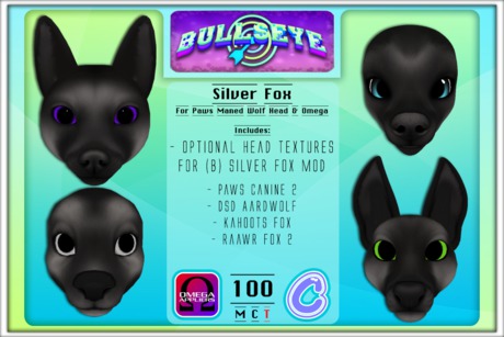 Second Life Marketplace - (B) Silver Fox Head Textures for Various Heads