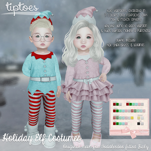 Second Life Marketplace Tiptoes Holiday Elf Costume Fp