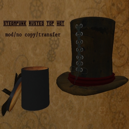 Second Life Marketplace - Steampunk Rusted Top Hat Box