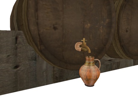 Second Life Marketplace - 3 Barrels on a stand and pitcher