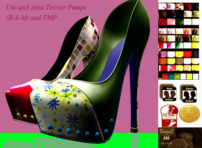 Second Life Marketplace - Uni-qu3 Anta Terrier Pumps(B-S-M)Mid And TMP ...