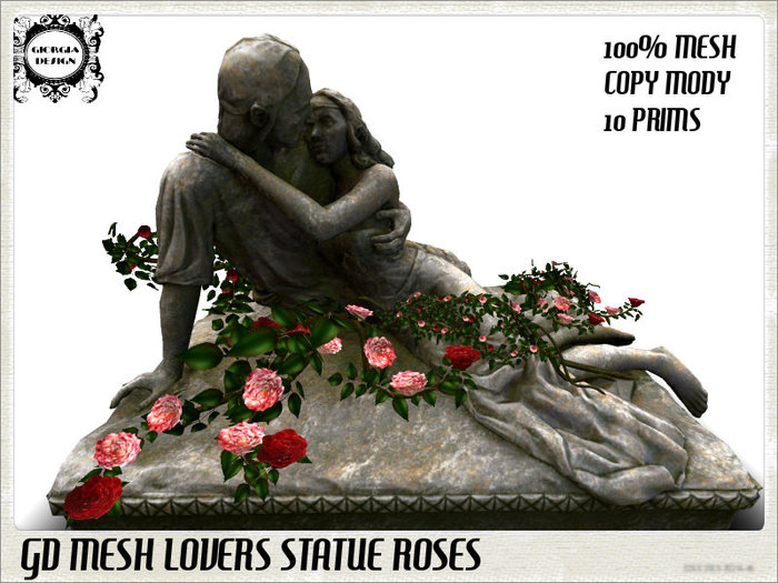 Second Life Marketplace - GD MESH LOVERS STATUE ROSES