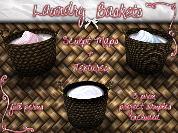 Second Life Marketplace - Laundry Basket Sculpt Maps & Textures