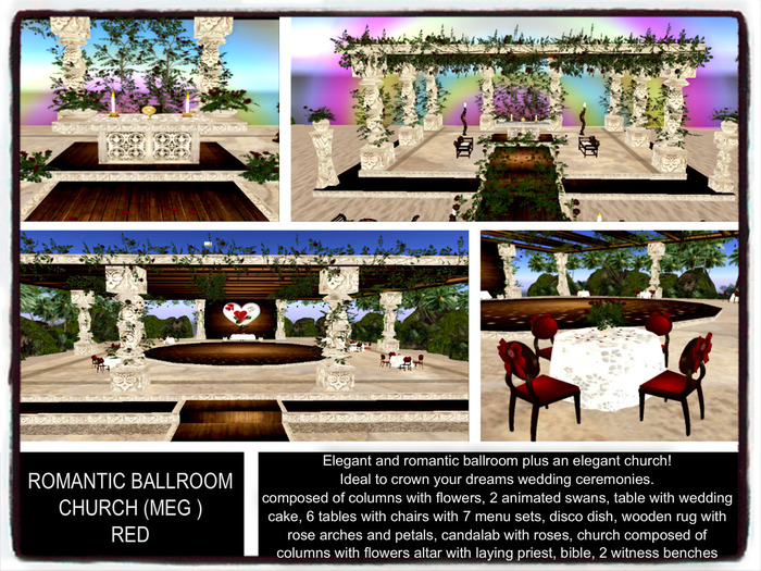 Second Life Marketplace - ROMANTIC BALLROOM CHURCH (MEG )RED