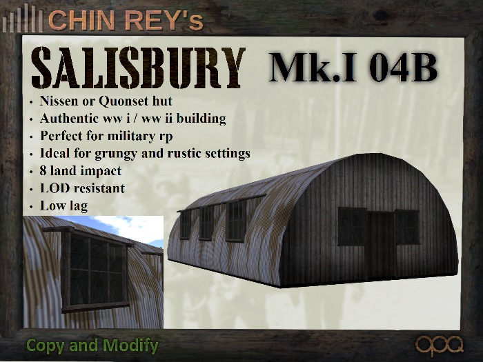 Second Life Marketplace - 8 Prim/LI Solid Mesh Nissen Hut or Quonset ...