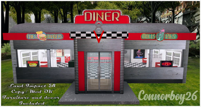 Second Life Marketplace - CONNORBOY26 - V8 DINER CAFE Includes ...