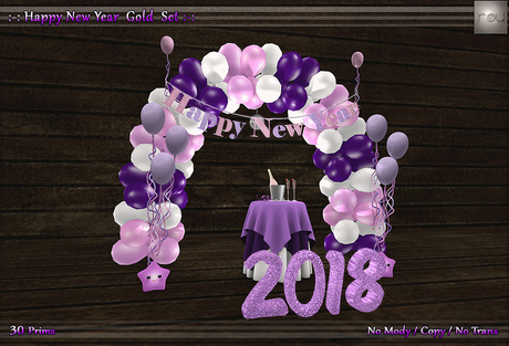 Second Life Marketplace - :-: Happy New Year 2018 Ultra Violet