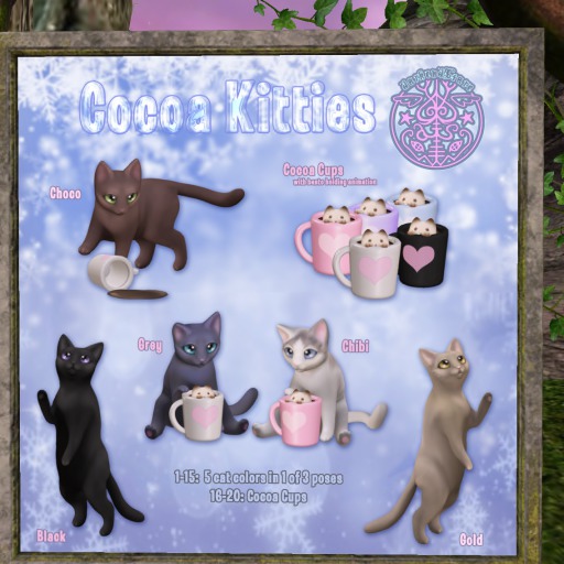 Second Life Marketplace - darkendStare. cocoa kitties [grey] standing