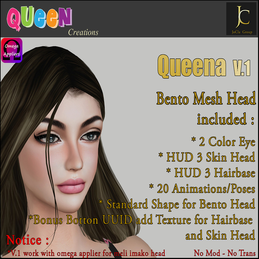 Second Life Marketplace - Queena Bento Head V2.0 (bag)